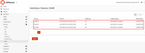 OPNsense VLAN Configuration